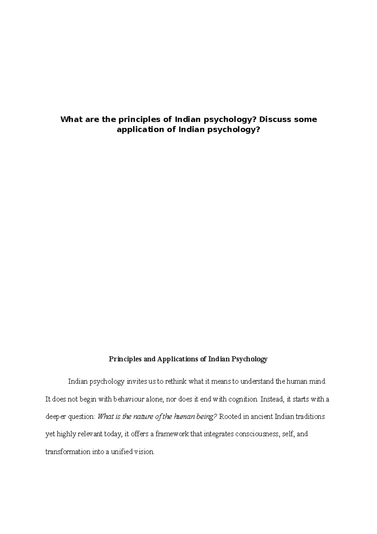 Principles and Applications of Indian Psychology: A Comprehensive ...
