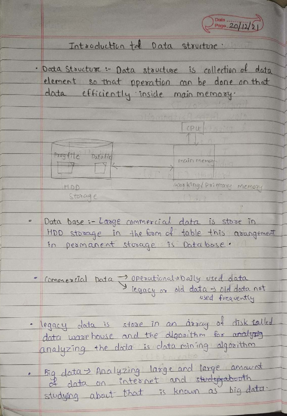 Introduction to Data Structures - Course Code: 02 Handwritten Notes ...