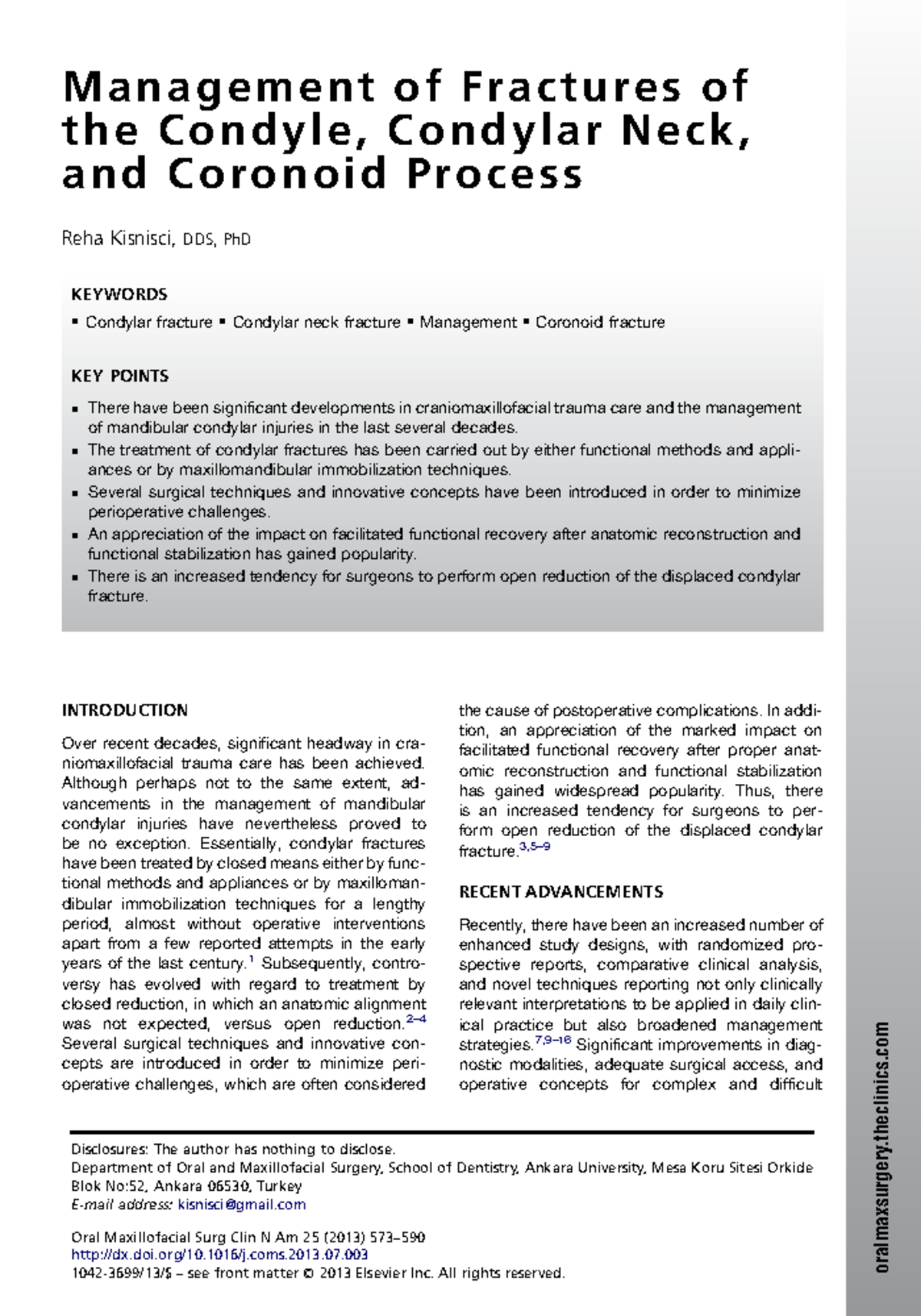 Management of Condylar, Condylar Neck, and Coronoid Process Fractures ...