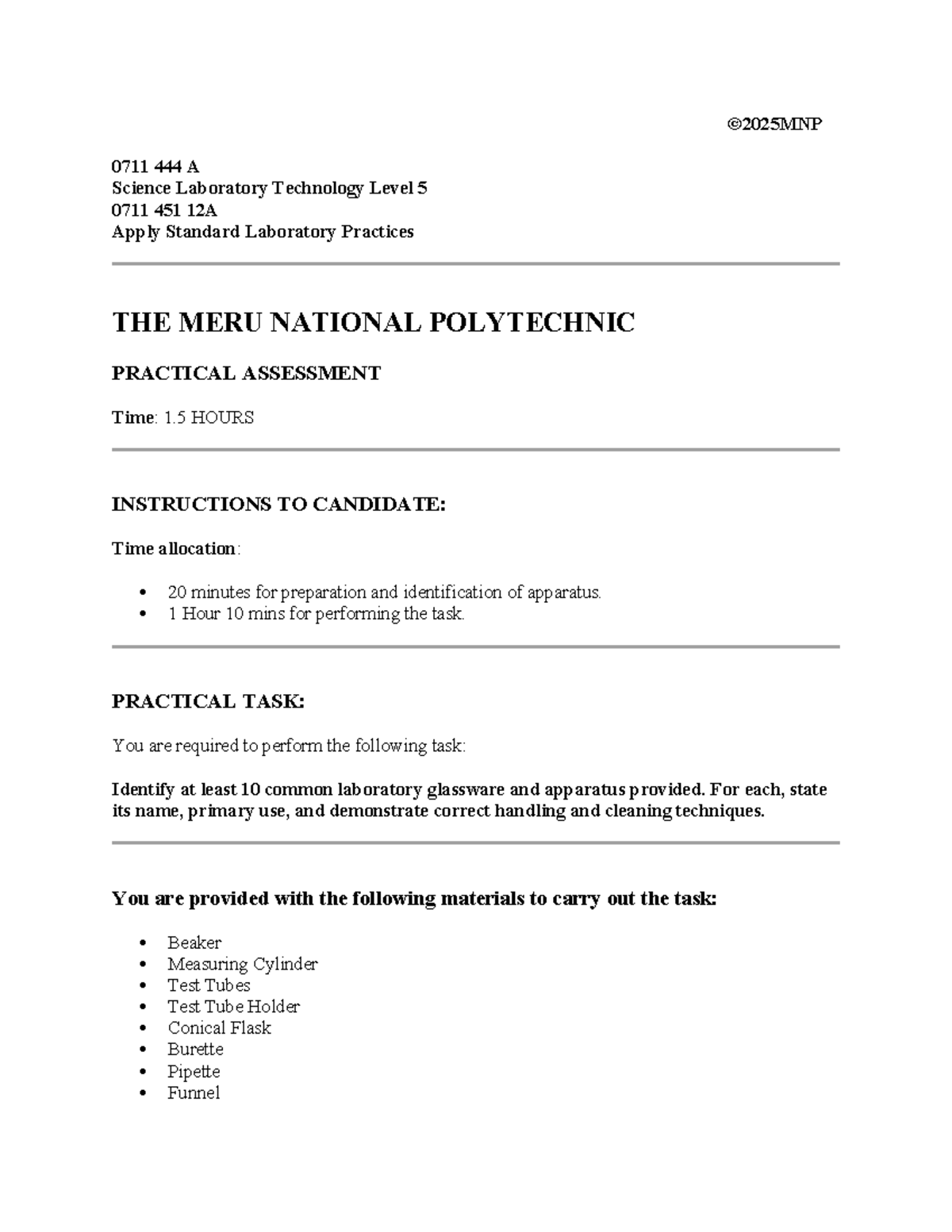 0711 451 12A Lab Practice: Standard Laboratory Techniques - Studocu