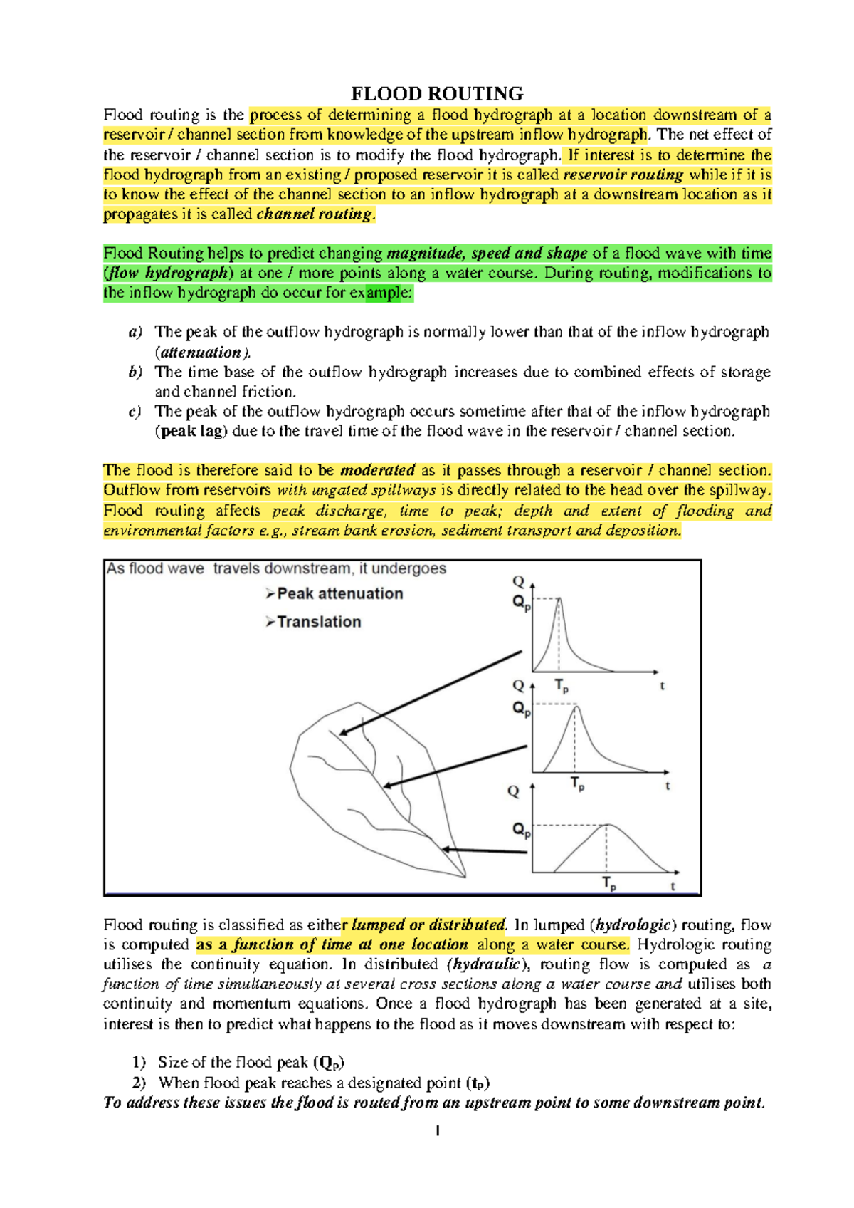 Flood Routing Analysis Techniques: Concepts and Applications - Studocu