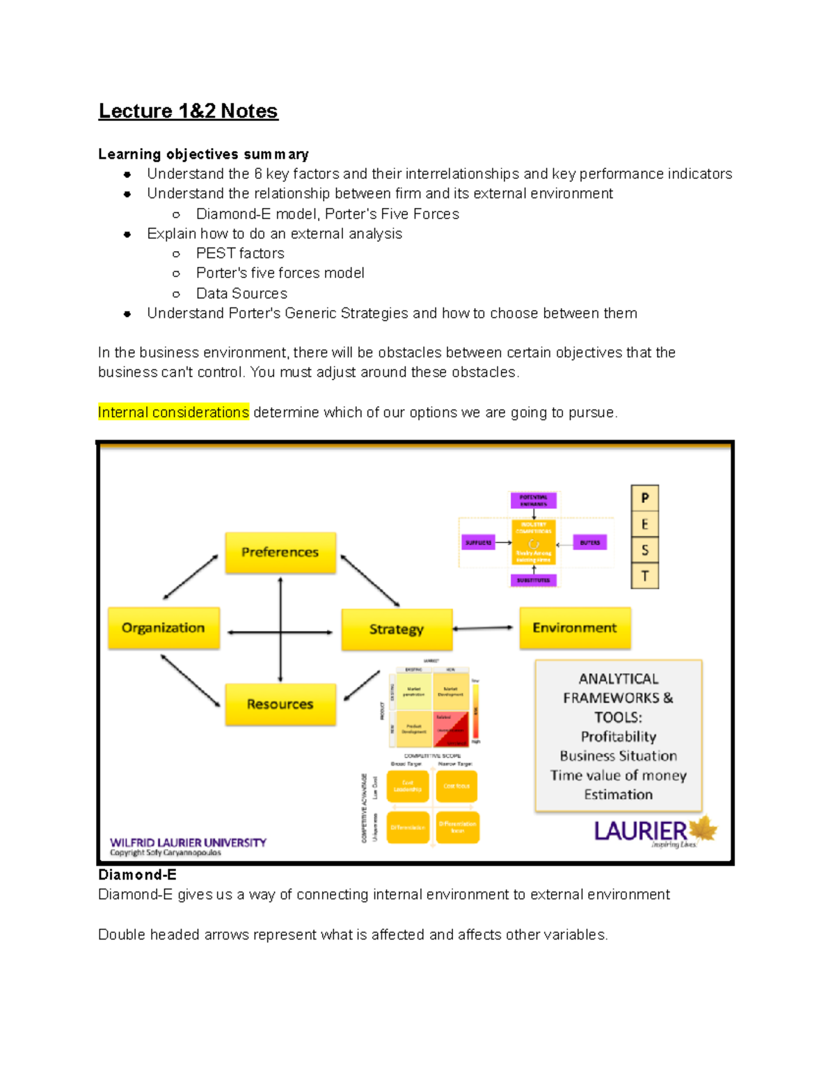 BU111 Lecture Notes: Understanding Business Strategy & Environment ...