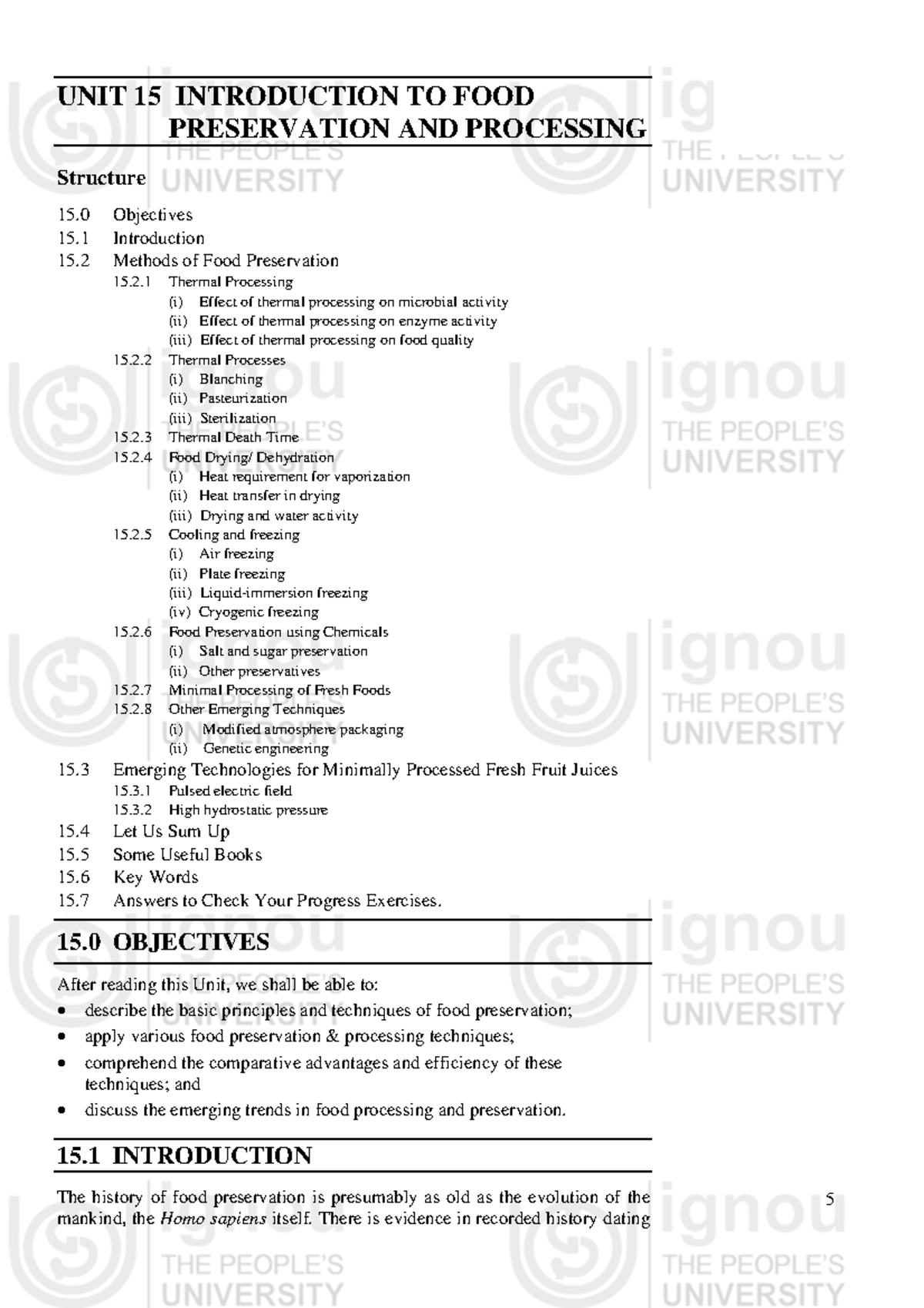 UNIT 15: INTRODUCTION TO FOOD PRESERVATION AND PROCESSING - Studocu