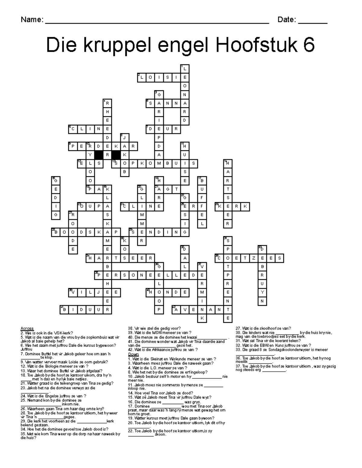 Die kruppel engel Hoofstuk 6 Antwoord Sleutel - Studocu