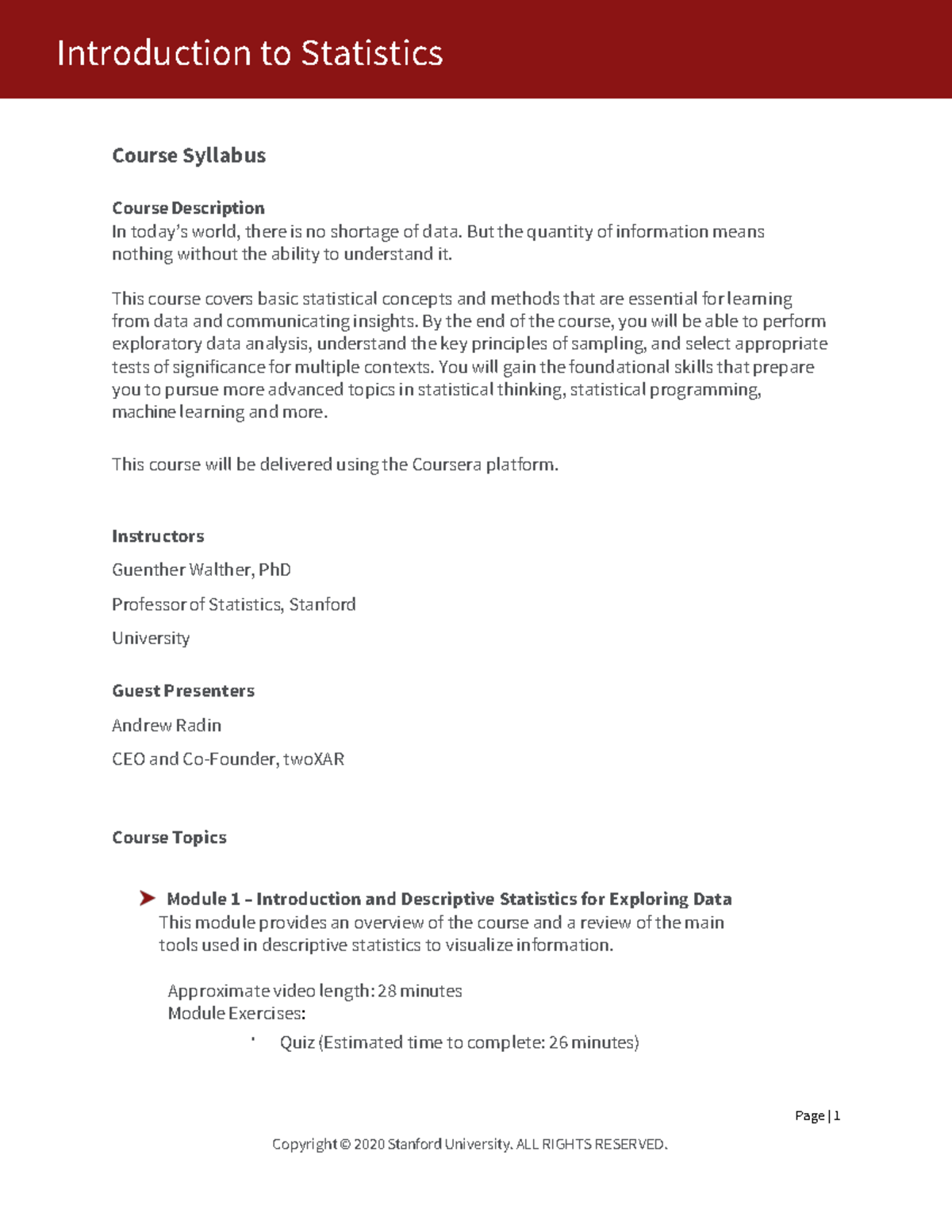 Foundations of Data Science Syllabus (STAT 101) - Course Overview - Studocu