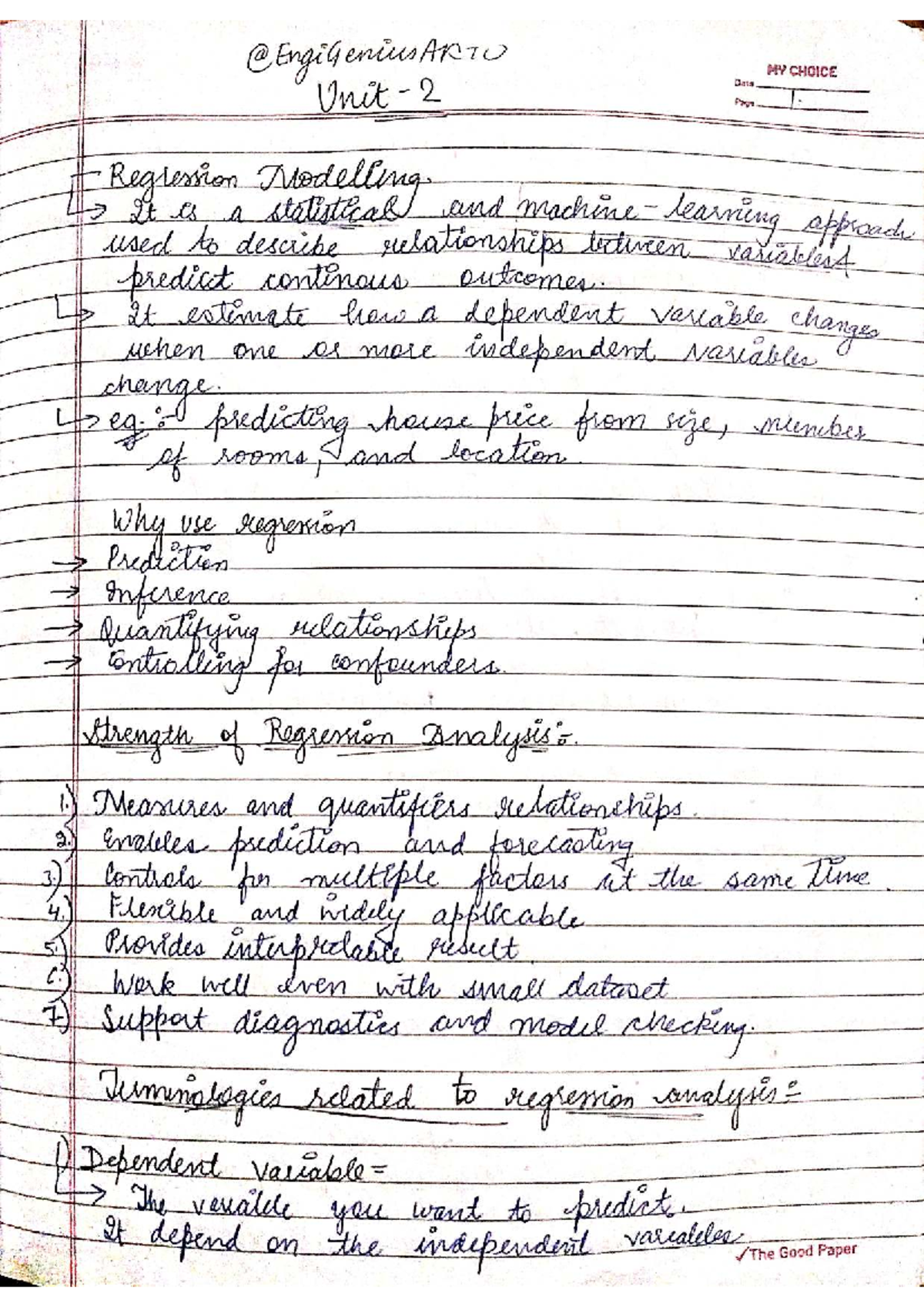 Data Analytics Unit 2: Regression Modelling & Multivariate Analysis ...