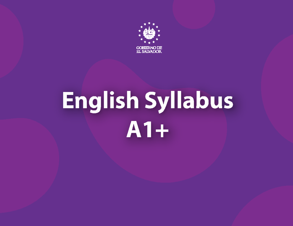Programa de Estudio de Inglés A1+ para Secundaria - MINEDUCYT 2022 ...