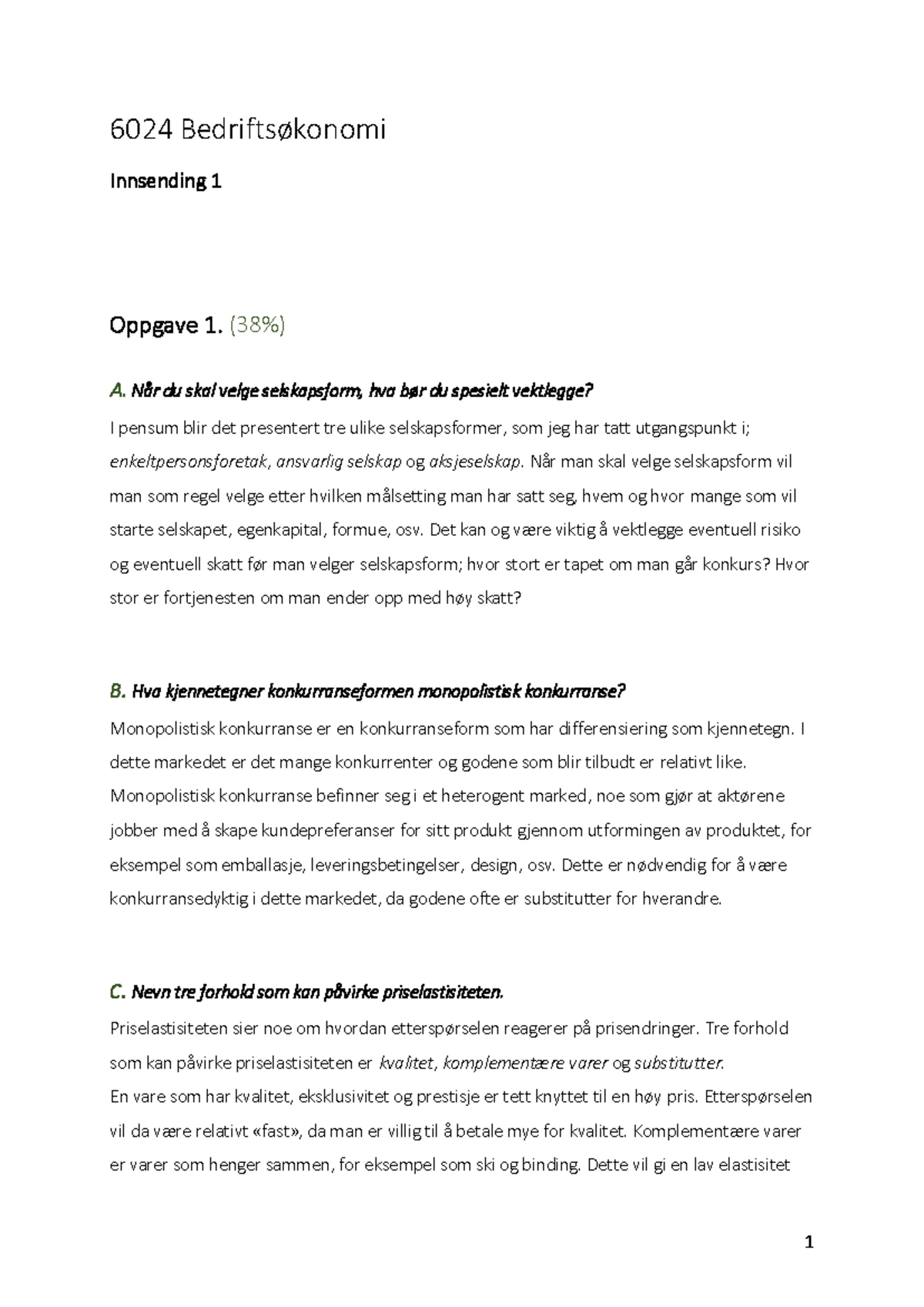 Kap 6 - Kalkyler og kalkulasjon: Forståelse og Anvendelse - Studocu