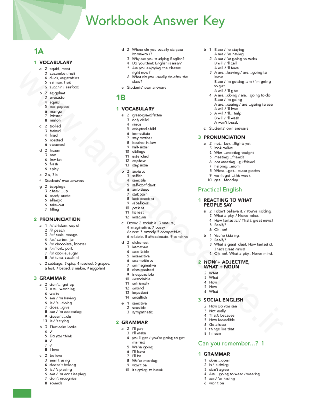 American English File 3 - Answer Key (3rd Edition) - Studocu