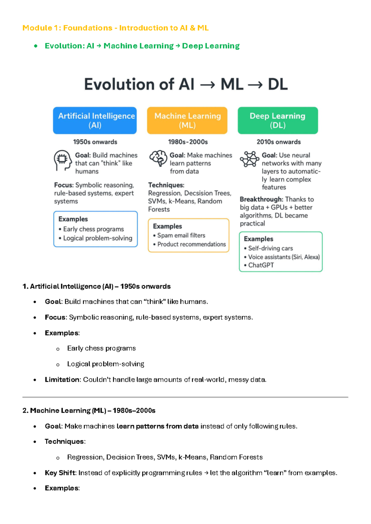 Deep Learning Overview: Foundations, Techniques, and Applications - Studocu