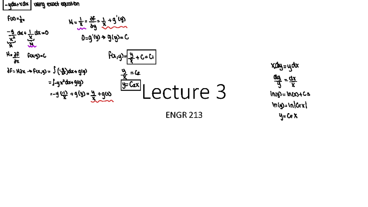 Lecture 3 Notes On Ode Techniques For Engr 213 Studocu