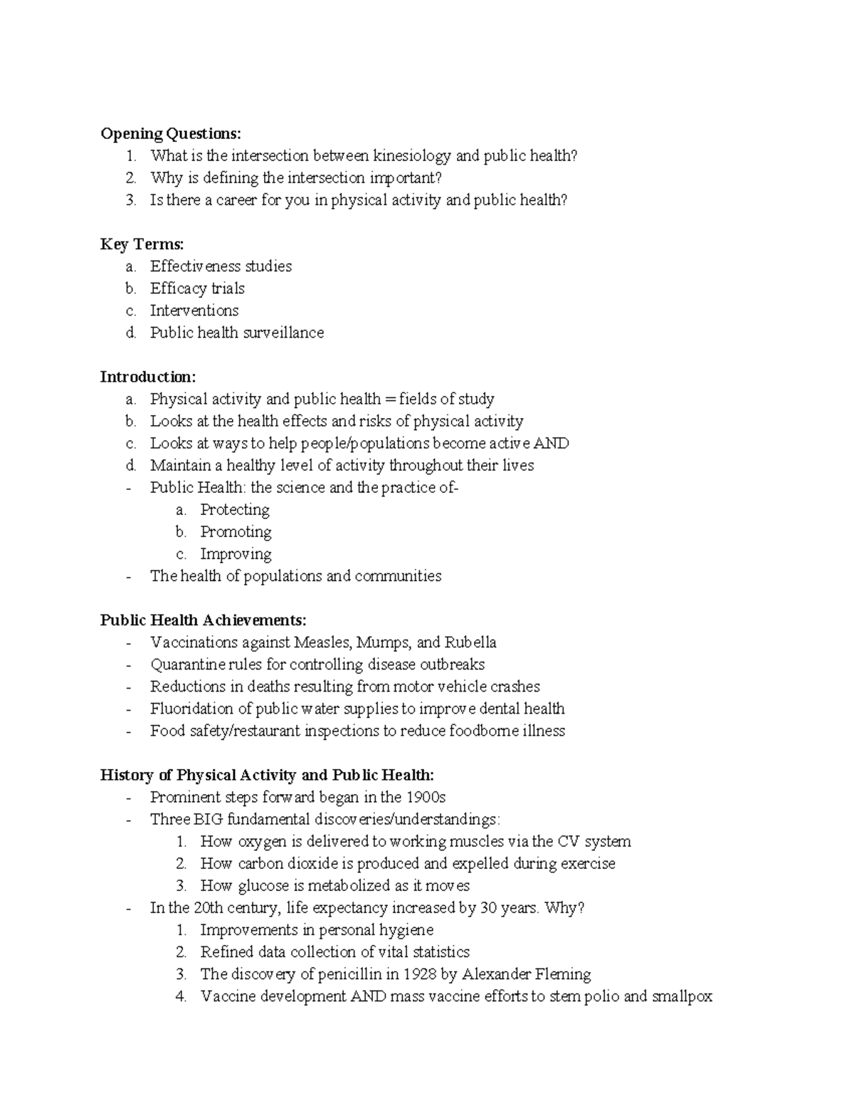 Physical Activity and Public Health: Key Concepts and Intersections ...