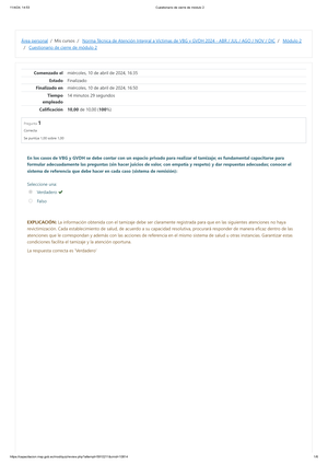 Examen final Revisión del intento Campus PAHO 1 - JT Brote de sarampión en la era de ...