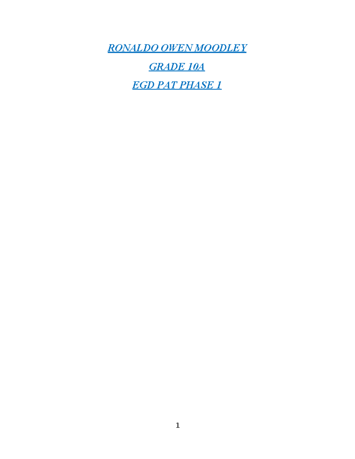 EGD PAT Phase 1: Design Brief and Research for Grade 10A - Studocu