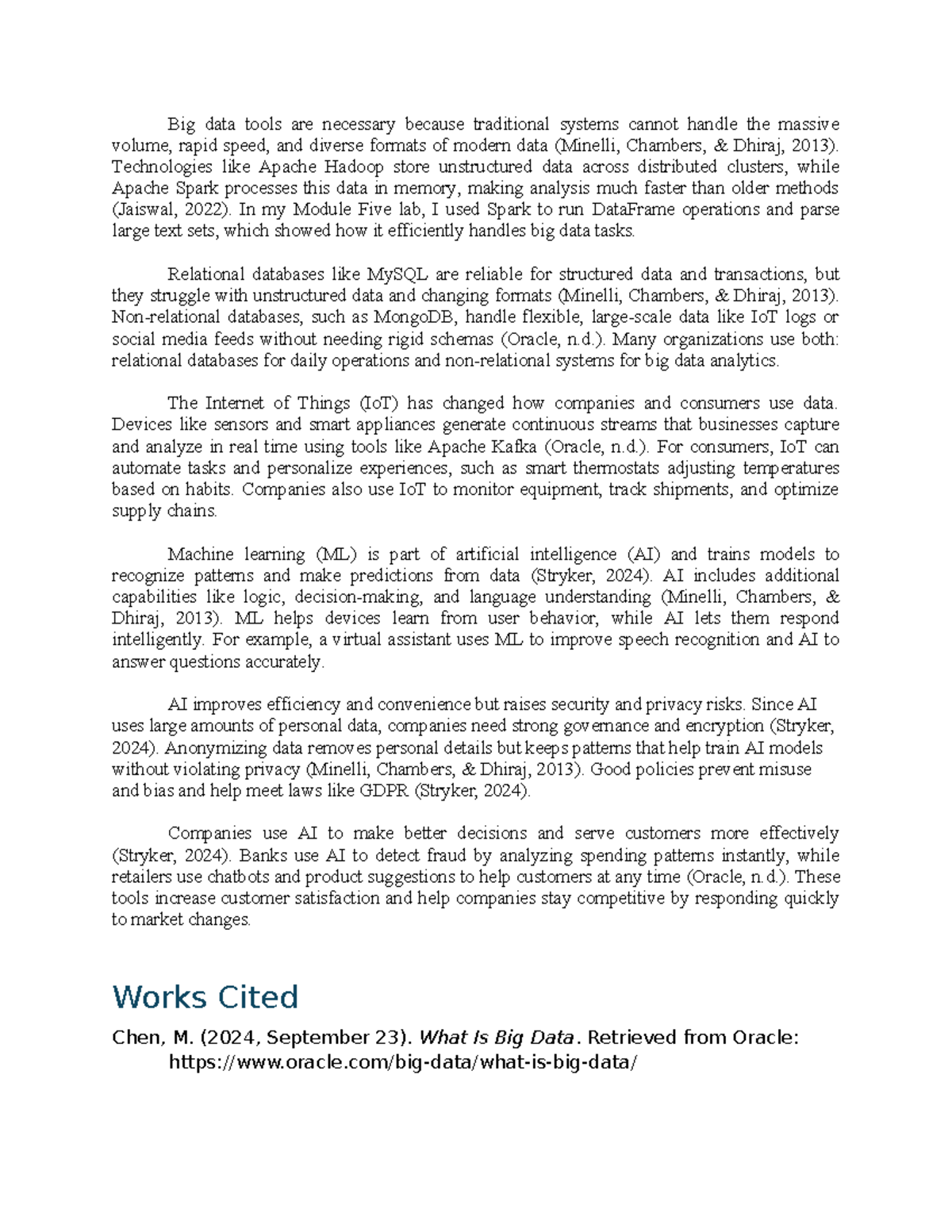 Big Data Tools and AI: Enhancing Analytics in DAT 260 Project Two - Studocu