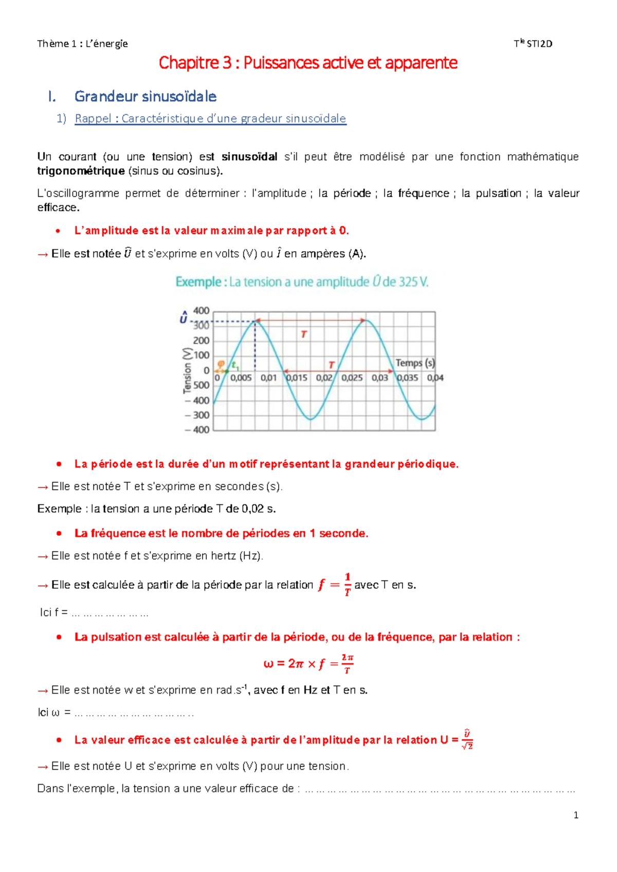 1ère Spécialité Séquence 1 Chapitre 1 : Images et Couleurs en Optique ...