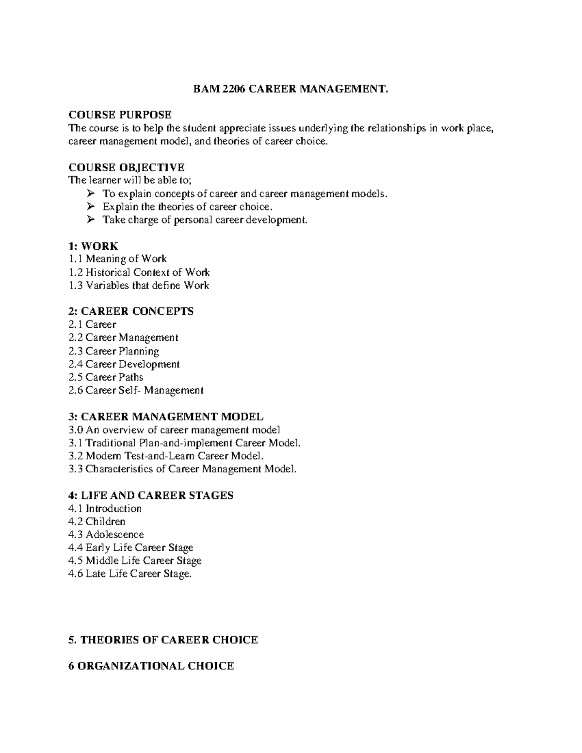 Introduction to Career Management - PT Notes - BAM 2206 CAREER ...