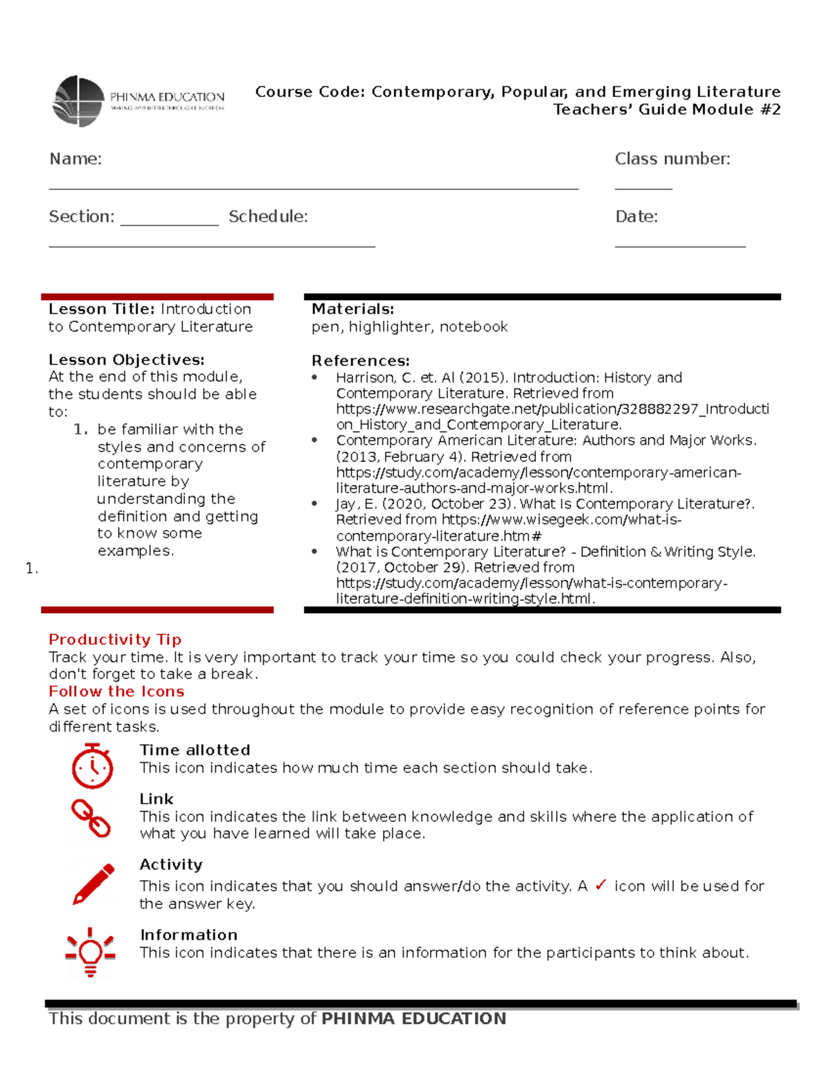 Module 2 - Introduction to Contemporary Literature: A Teachers' Guide ...