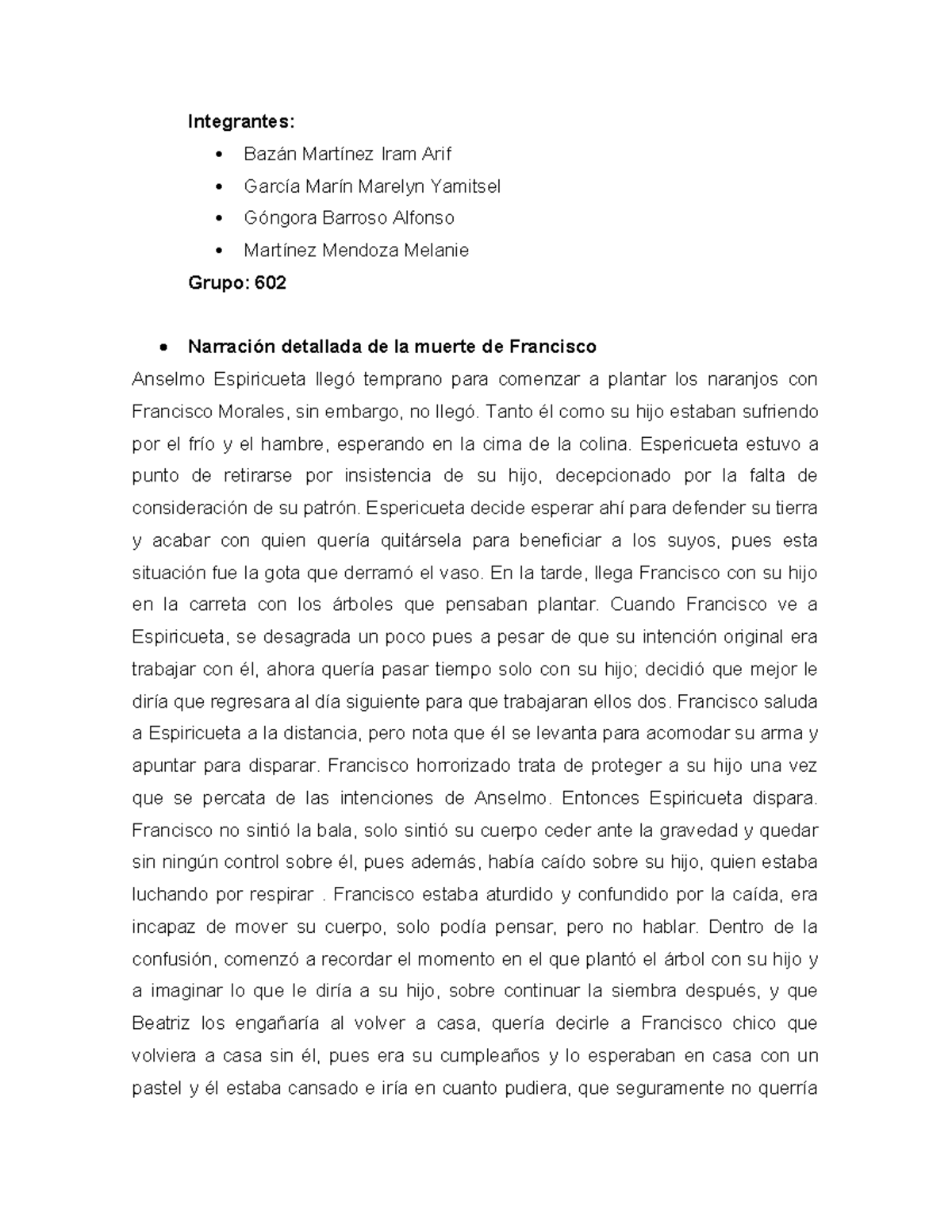El murmullo de las abejas - Integrantes: Bazán Martínez Iram Arif ...