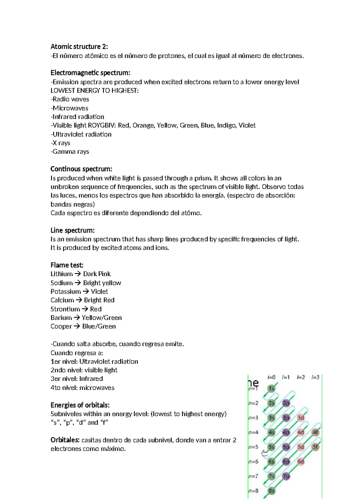 Atomic Structure 2: Espectros y Energías de Orbitales - Studocu