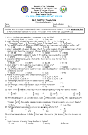 MATH 5 Q4 WEEK 8 - 9 Module 6 Experimental Probability - 5 Mathematics Quarter 4 – Module 6 ...