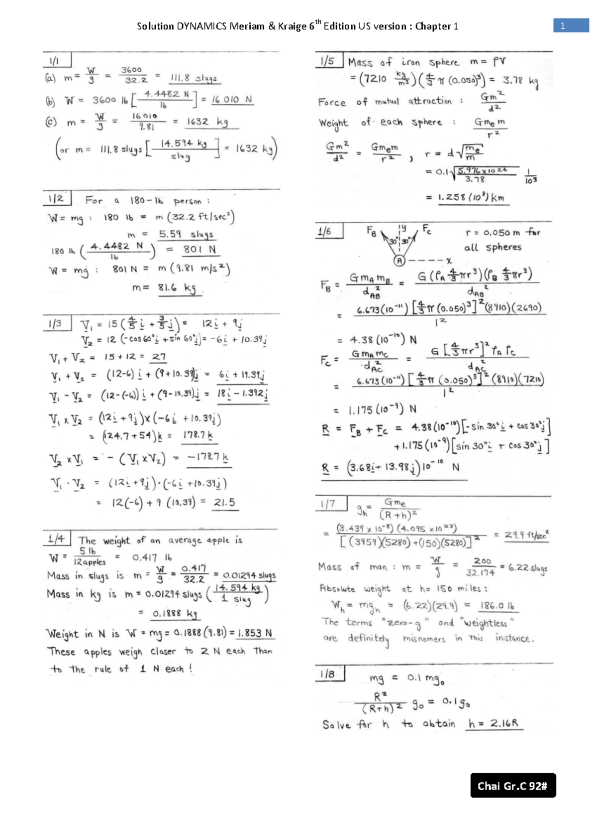 Dynamics 6th Edition Meriam Solutions Manual - Studocu