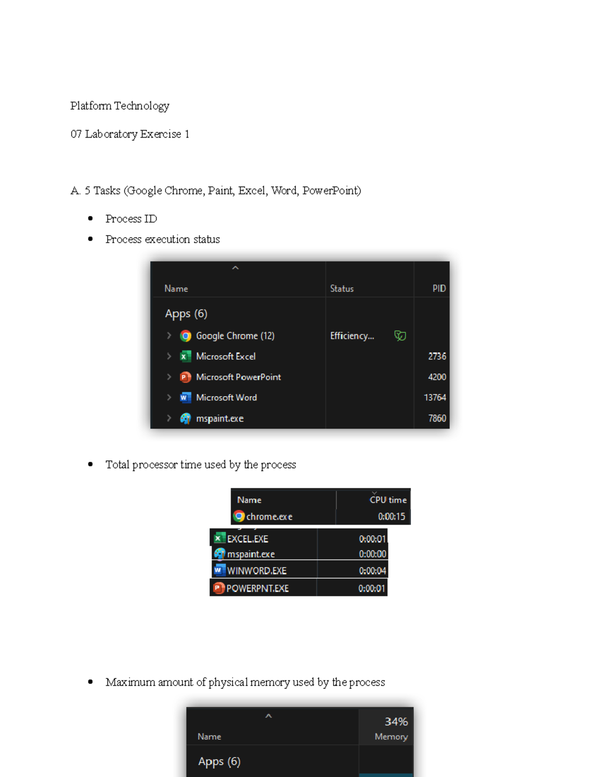 Laboratory Exercise 1: Windows I/O Management Analysis (Course 12345 ...