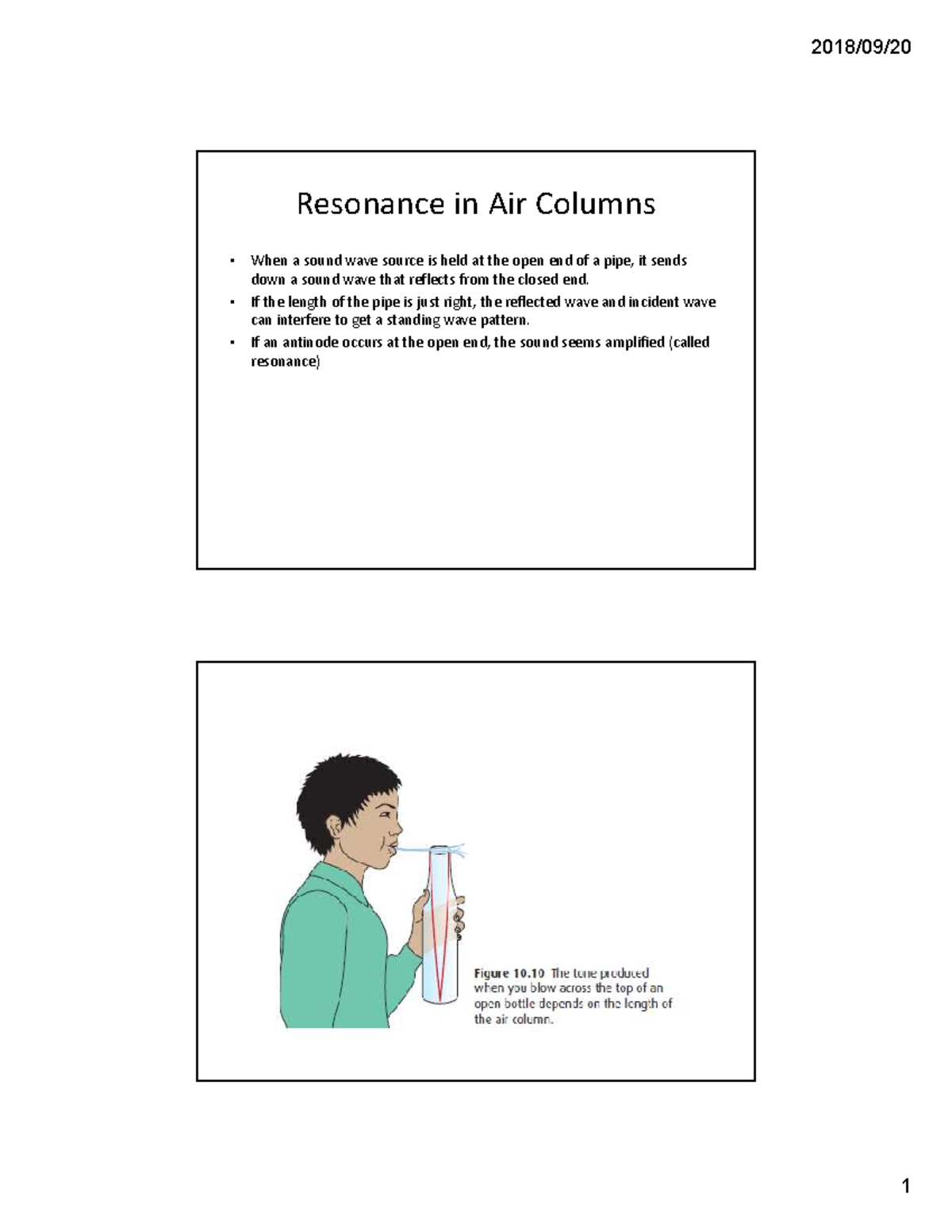 Resonance in Air Columns - PowerPoint Notes (Physics 101) - Studocu