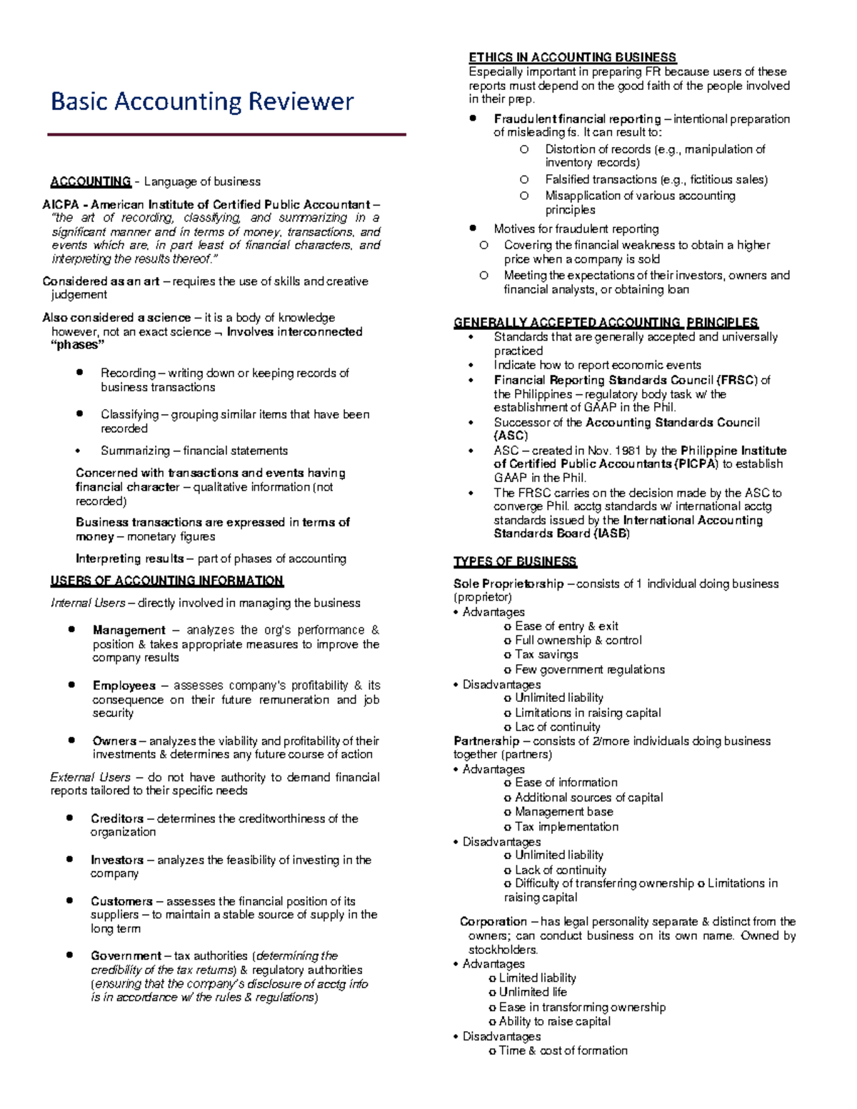 Basic Accounting Reviewer - Basic Accounting Reviewer ACCOUNTING ...