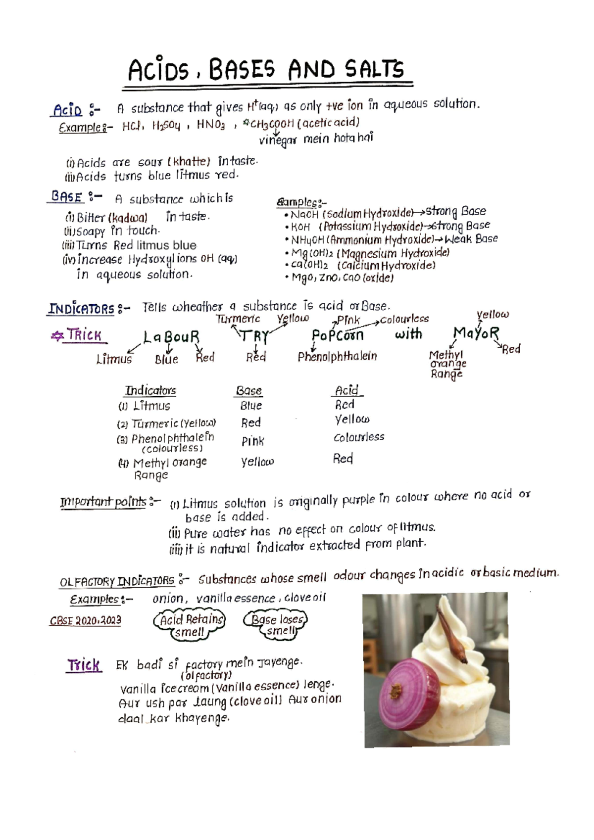 ACiDS BASES and SALTS Handwritten Notes - Study Guide - Studocu