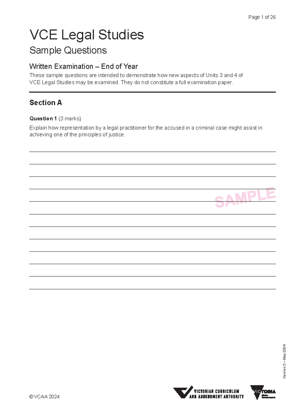 Legal Studies-Sample Q-w - Page 1 of 26 VCE Legal Studies Sample ...