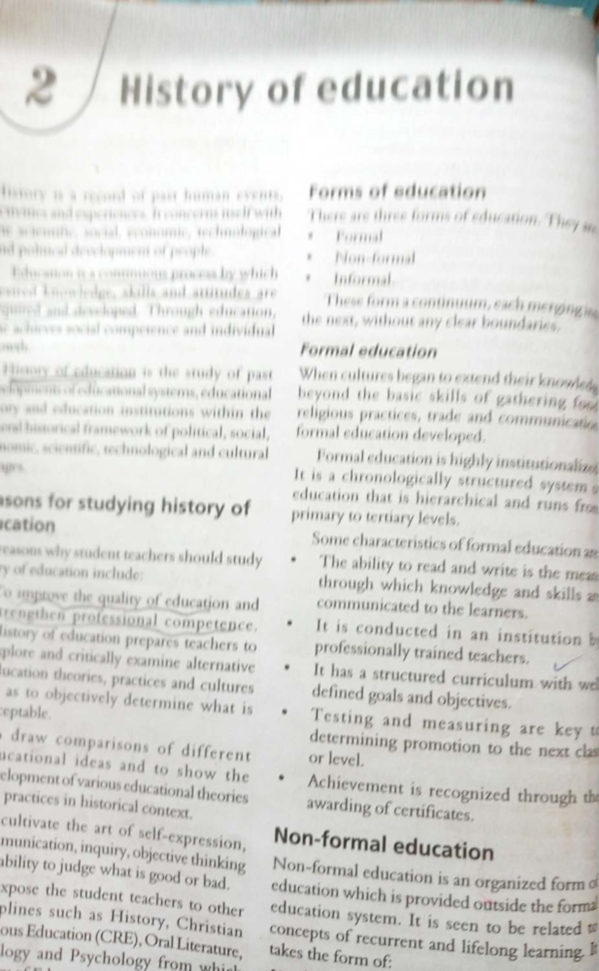 ED 101: Study Notes on the History and Forms of Education - Studocu