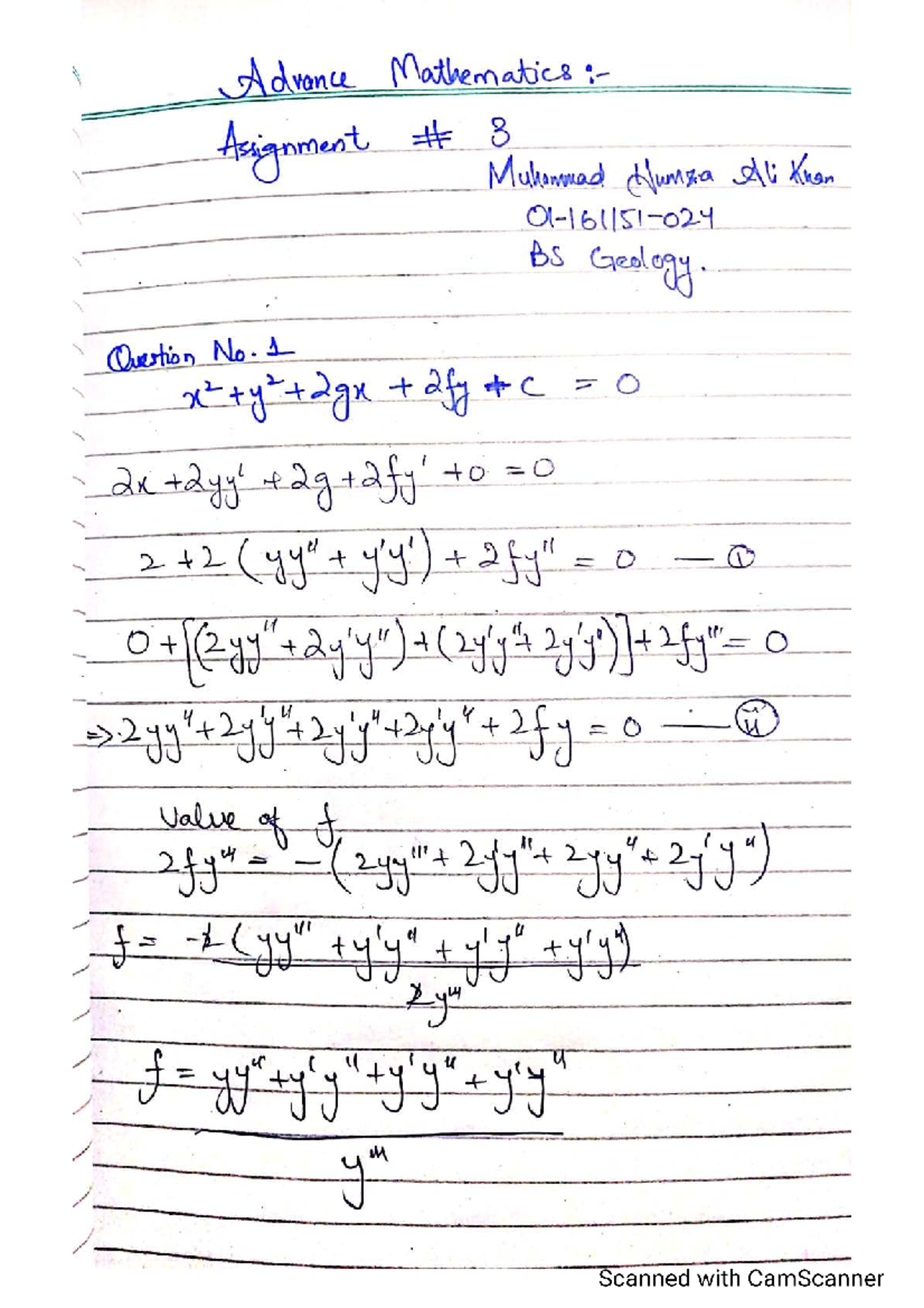 Advance Assignment 3: Mathematics for BS Geology - Studocu