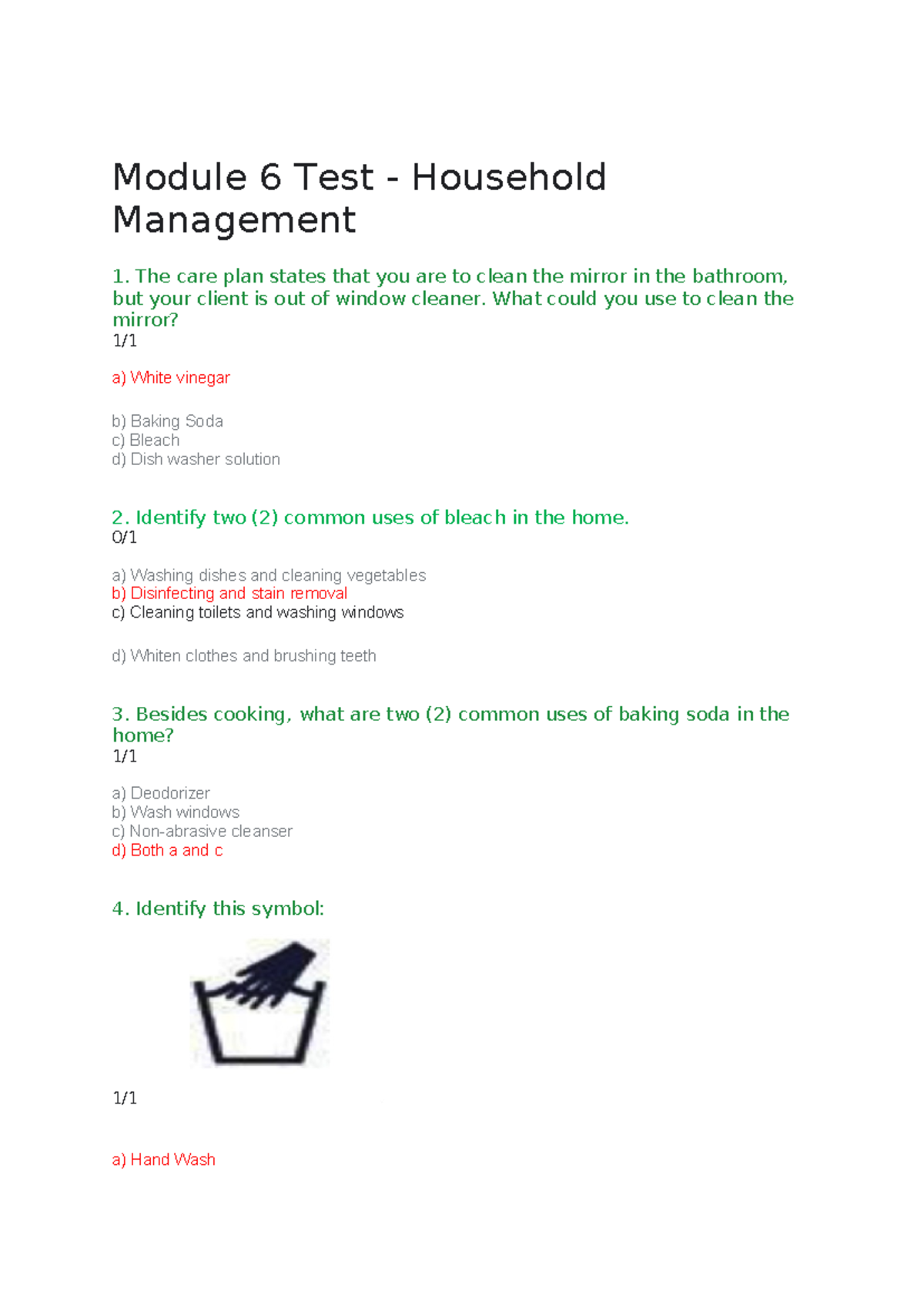 Module 6 Test - Household Management Questions & Guidelines - Studocu