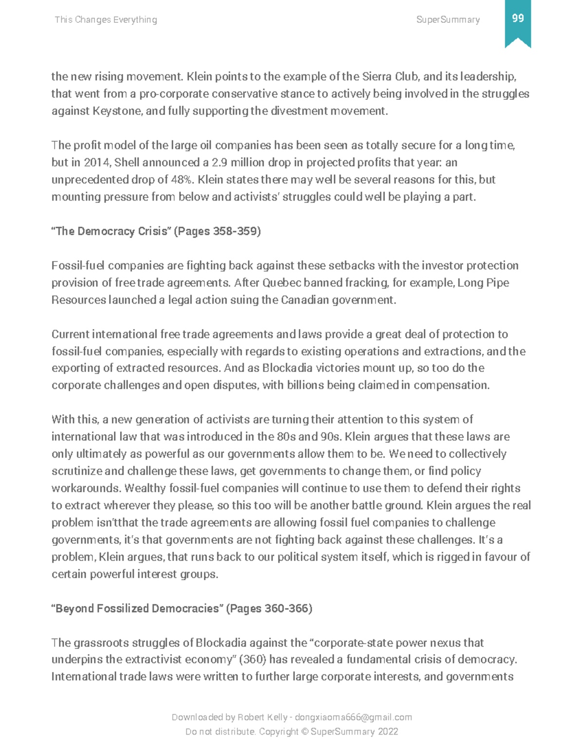 This Changes Everything - Super Summary Study Guide 100 - the new ...
