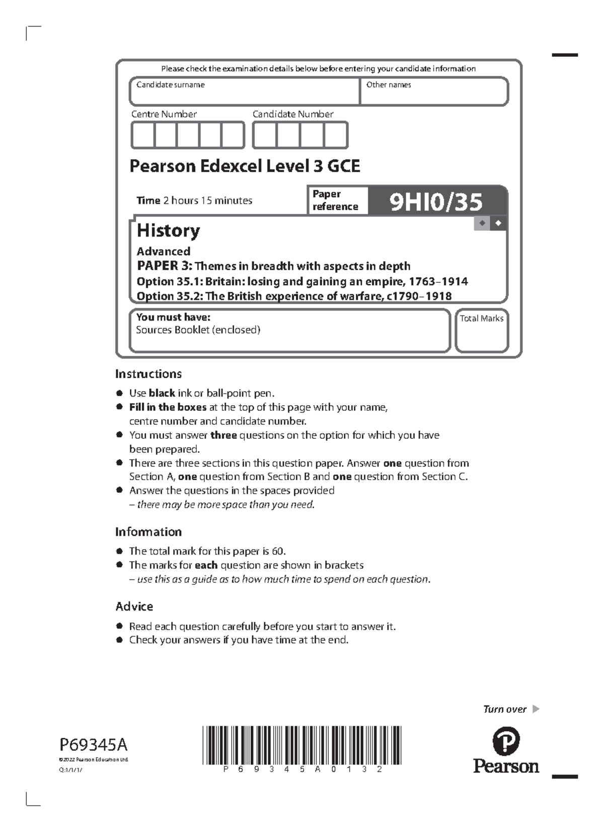 ALevel History Paper 3: Themes in Depth Option 35 June 2022 Exam - Studocu