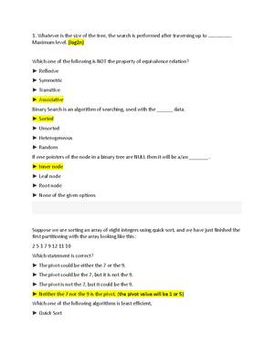 CS301P Lab quiz 1,2,3 - best and repetitive mcqs - CS301P (Weekly Lab ...