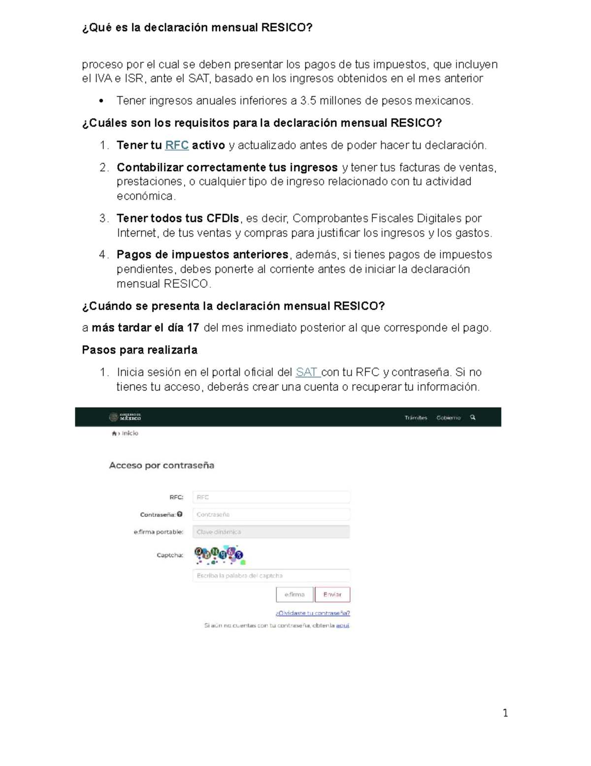 Guía Completa sobre la Declaración Mensual RESICO: Proceso y Requisitos ...