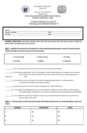 1.TLE Industrial Arts - Lesson Plan TLE - TLE 6 – INDUSTRIAL ARTS ...