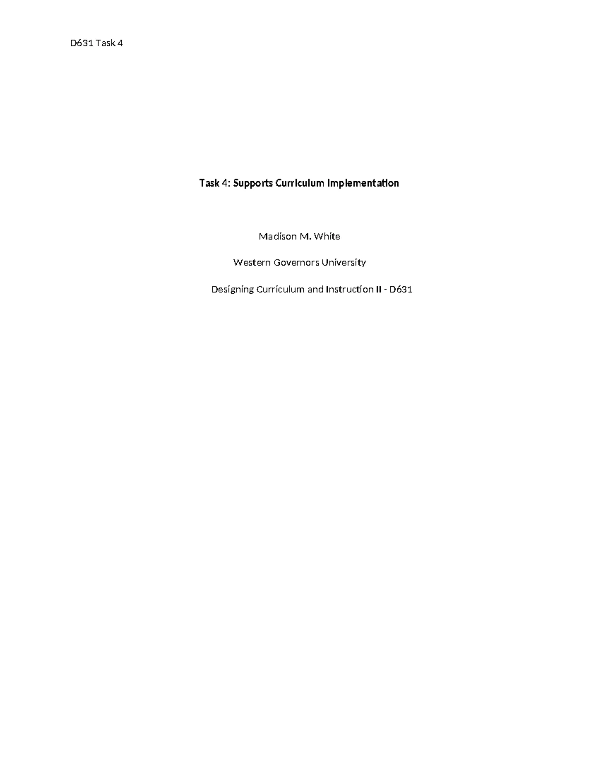 D631 task 4 - implementing iReady math curriculum effectively - Studocu