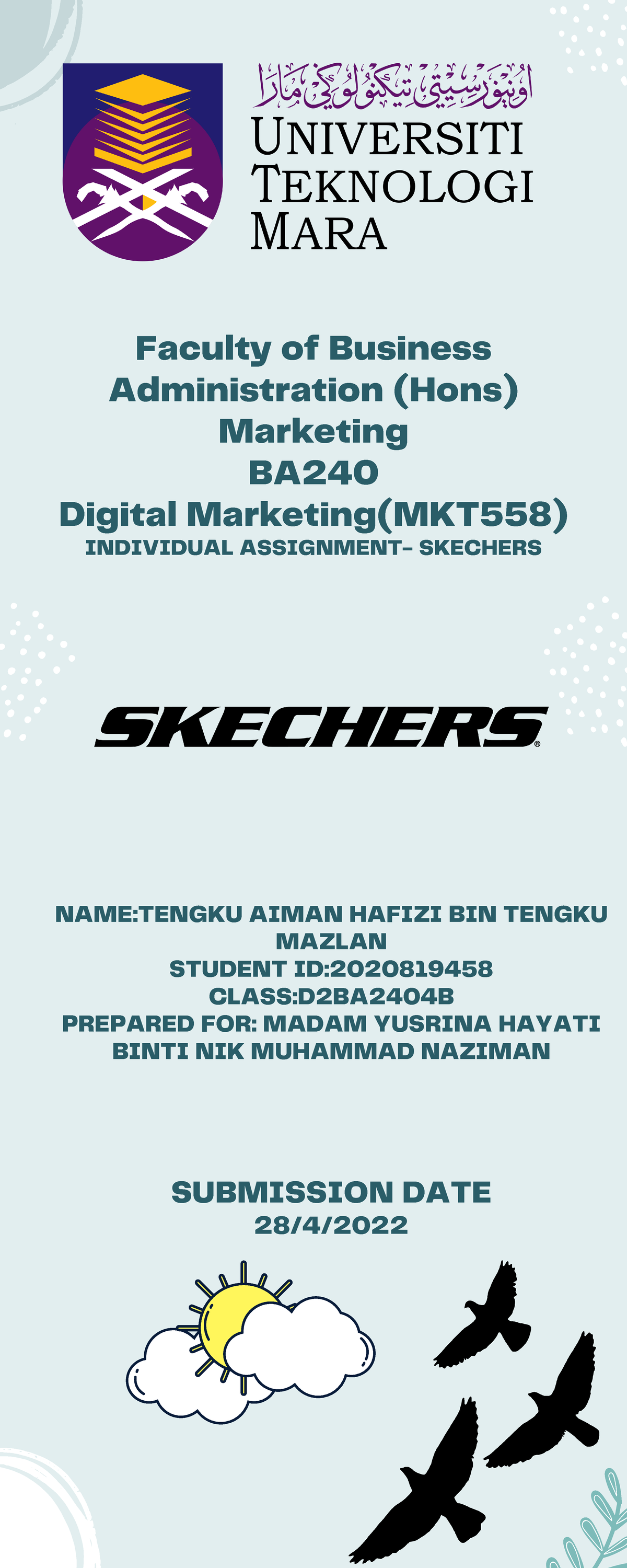 Individual Assignment MKT558 2022 - Faculty of Business Administration ...