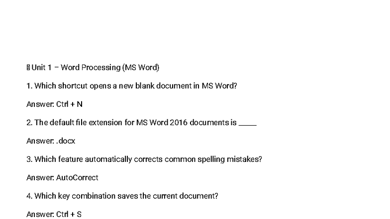 IT Tools MCQs: Word Processing, Presentation, Database, & Cyber Security - Studocu