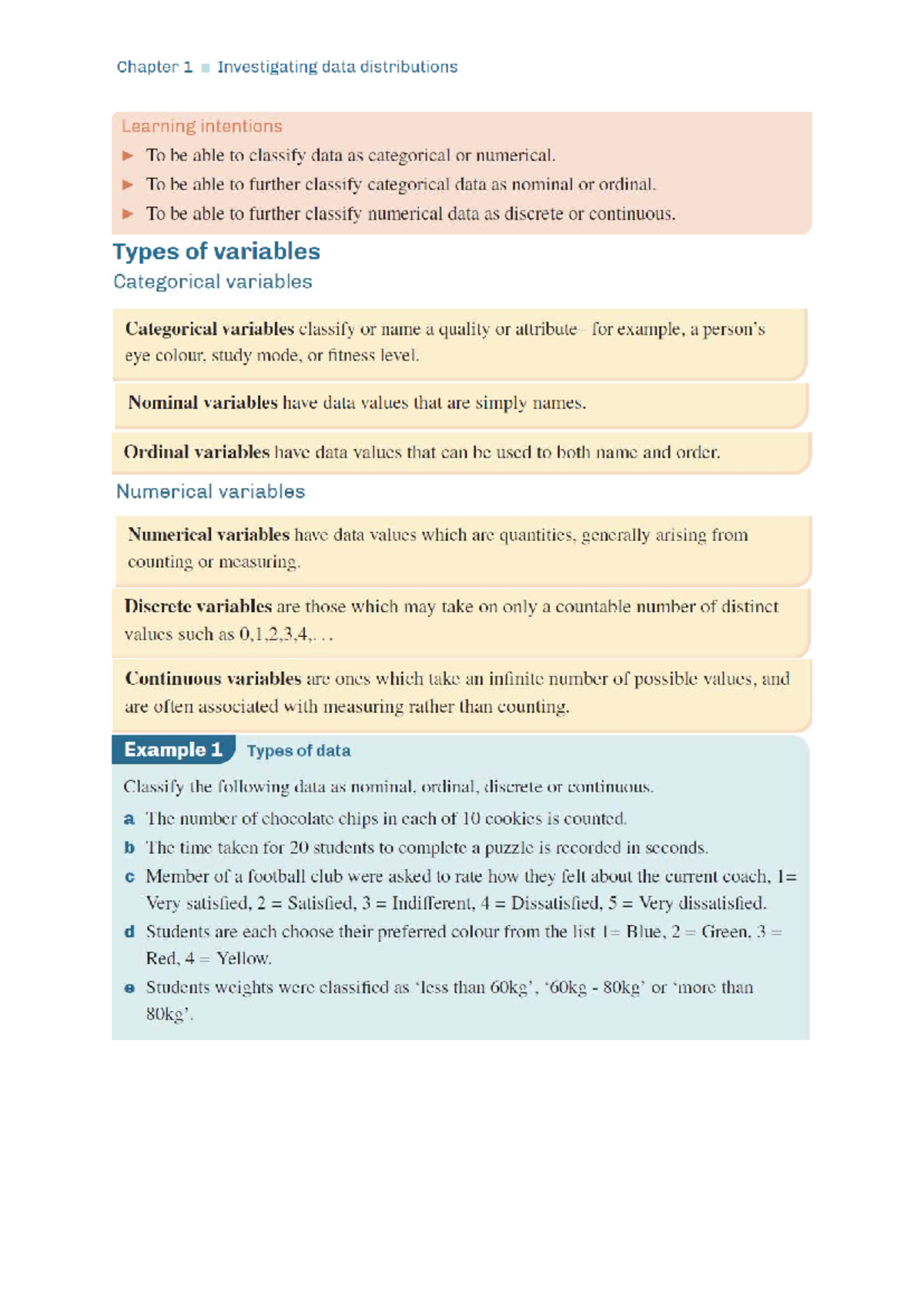 Chapter 1 - Investigating Data Distributions: Classifying and ...