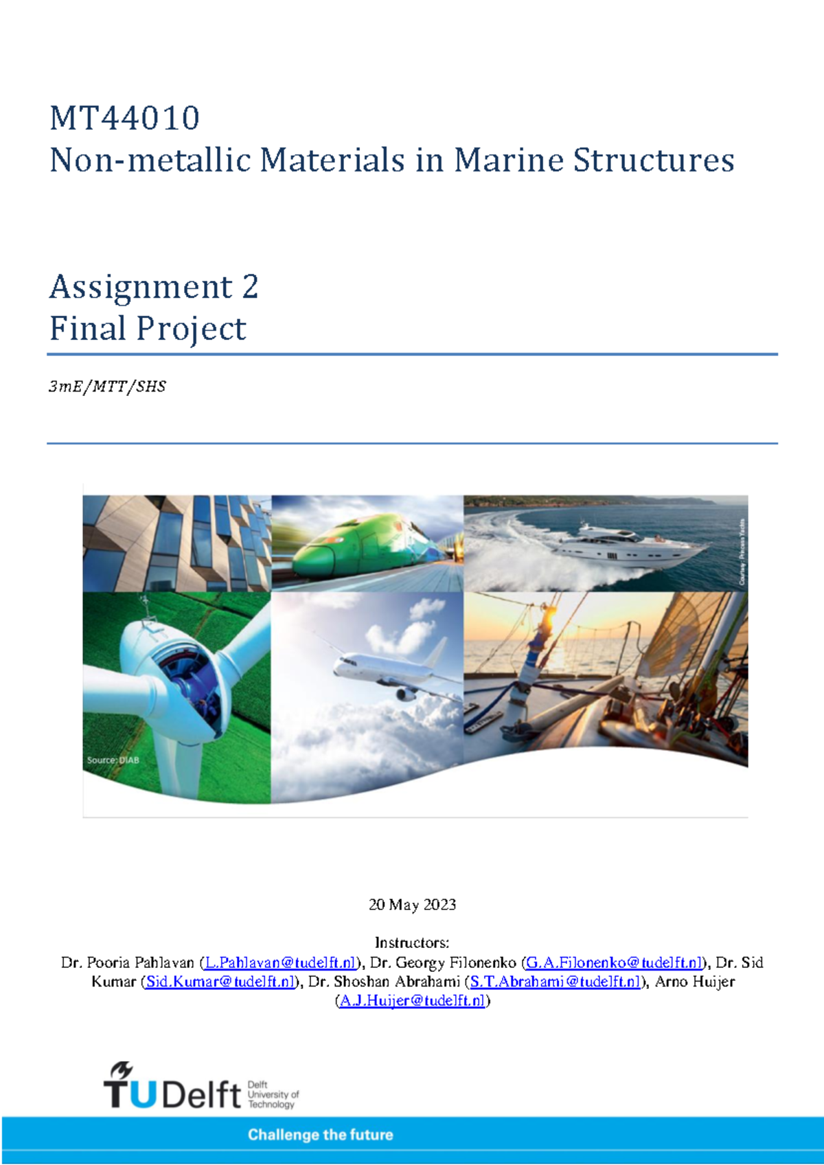 MT44010 – Assignment 2: Final Project on Non-Metallic Marine Materials ...