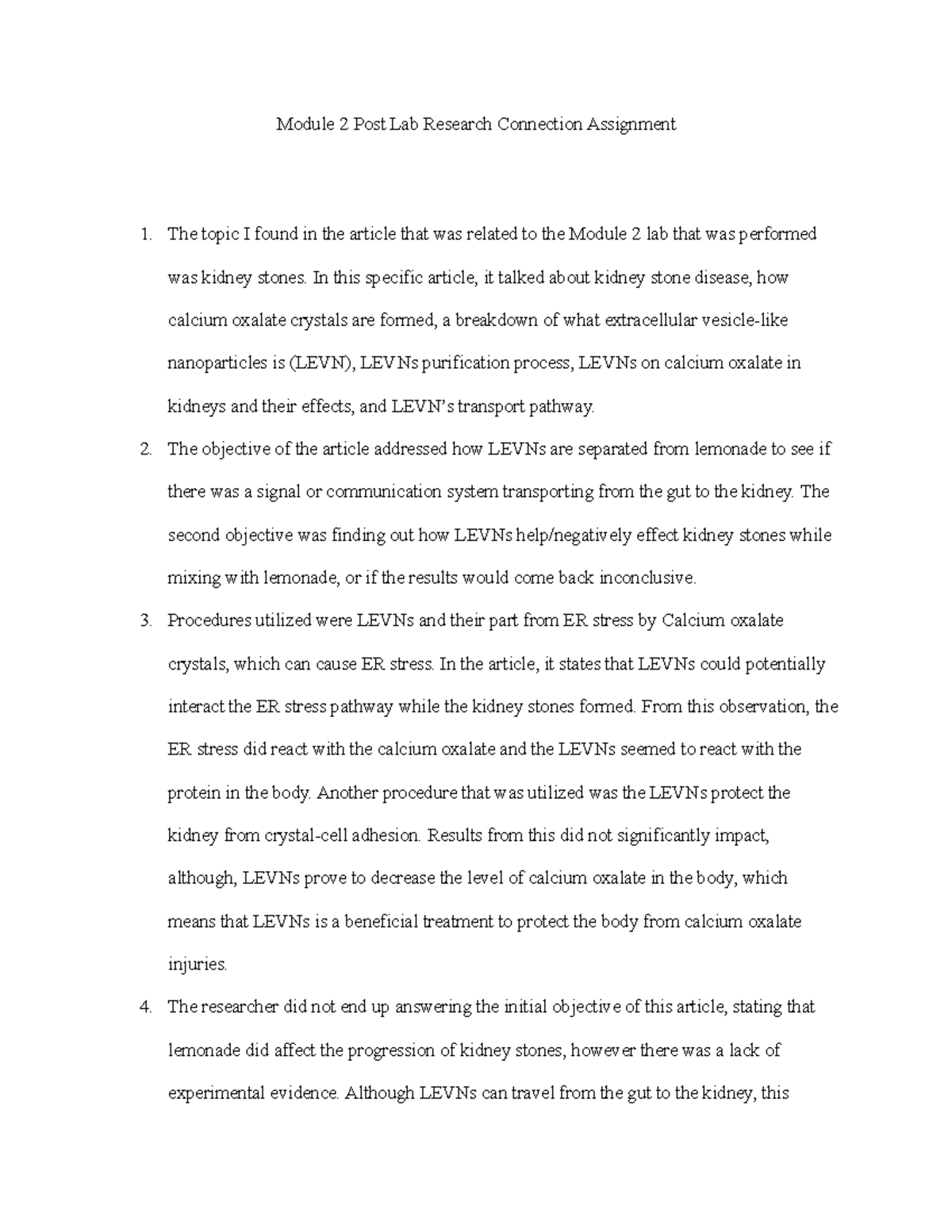 Module 2 Post Lab Research Connection Assignment - Module 2 Post Lab ...