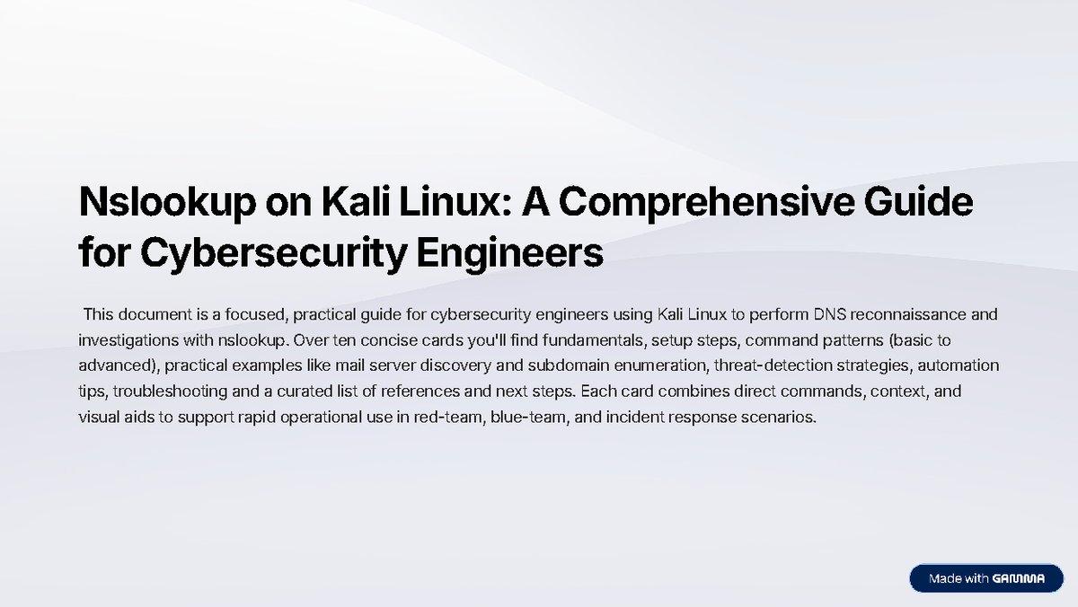 Nslookup on Kali Linux: Essential Guide for Cybersecurity Engineers ...