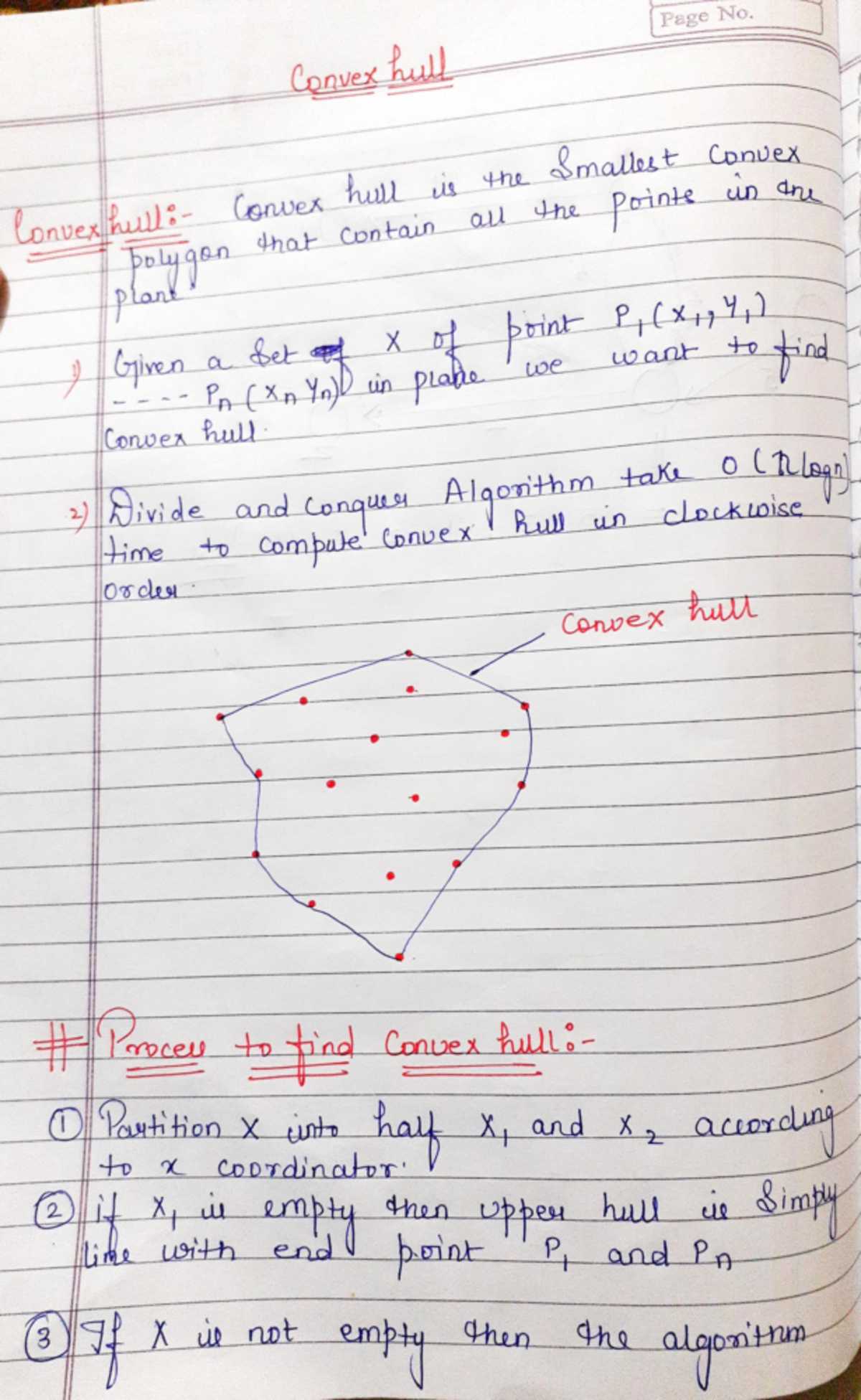 Convex hull notes - Page No. Convex hull Convex Convex hull is the ...