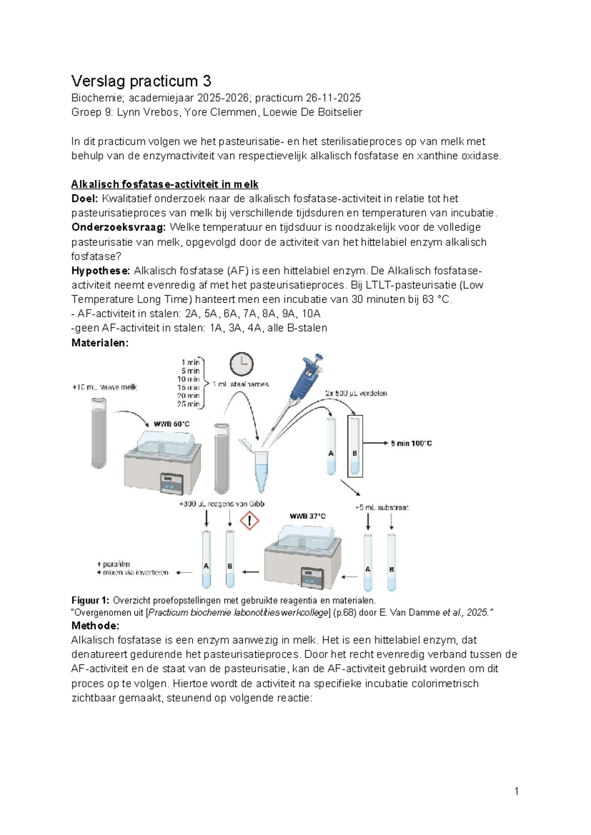 Verslag Practicum 3: Alkalisch Fosfatase en Xanthine Oxidase in Melk ...