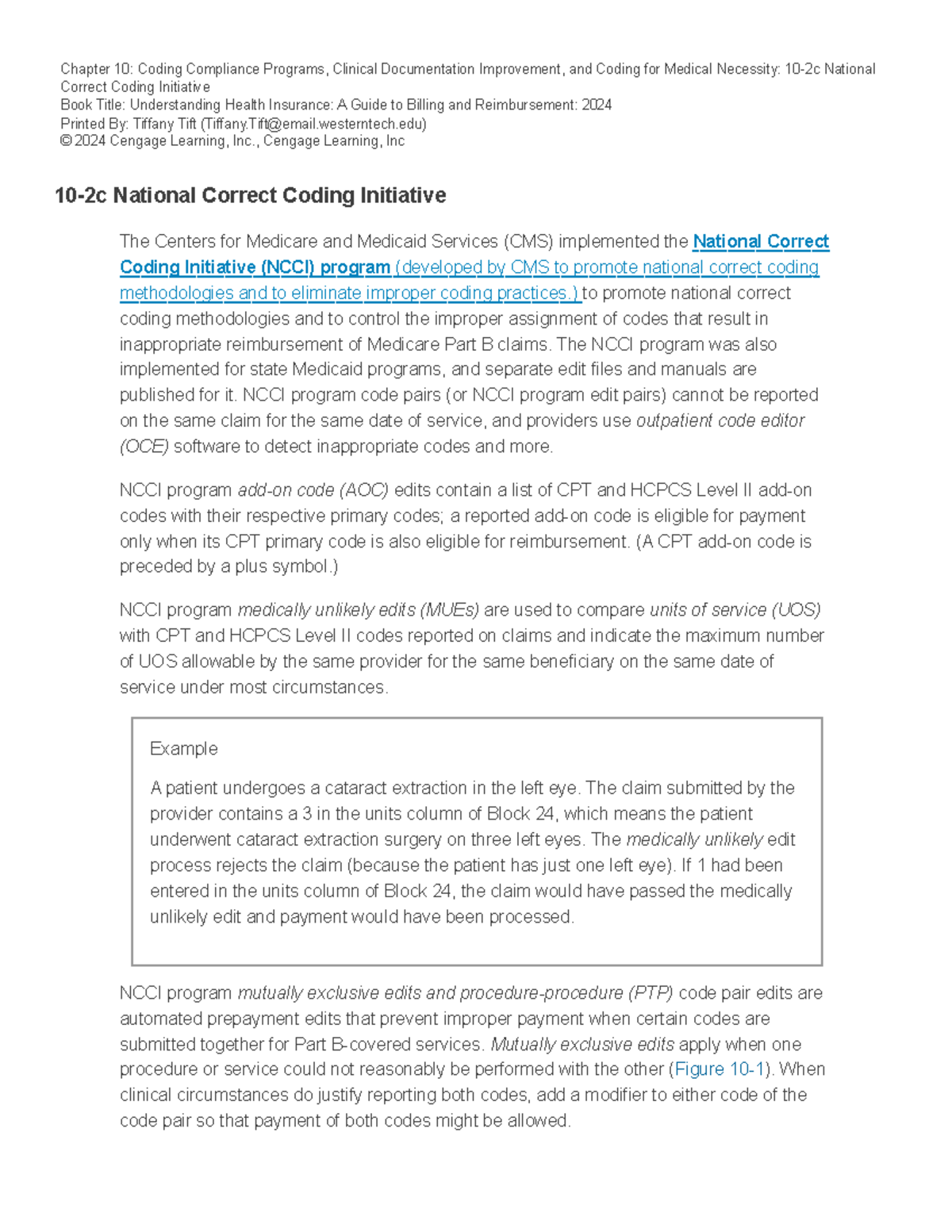 Chapter 10: NCCI Program & Coding Compliance in Health Insurance - Studocu
