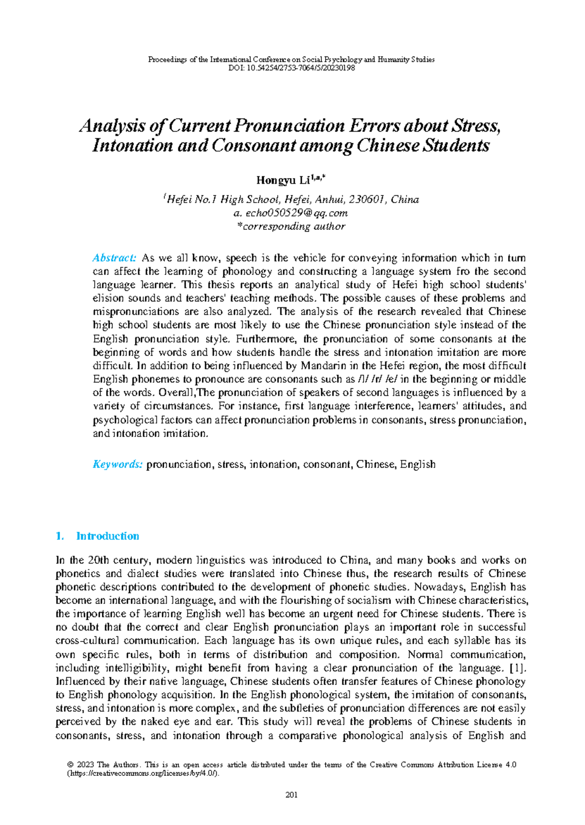 Analysis of Current Pronunciation Errors about Str - Analysis of ...